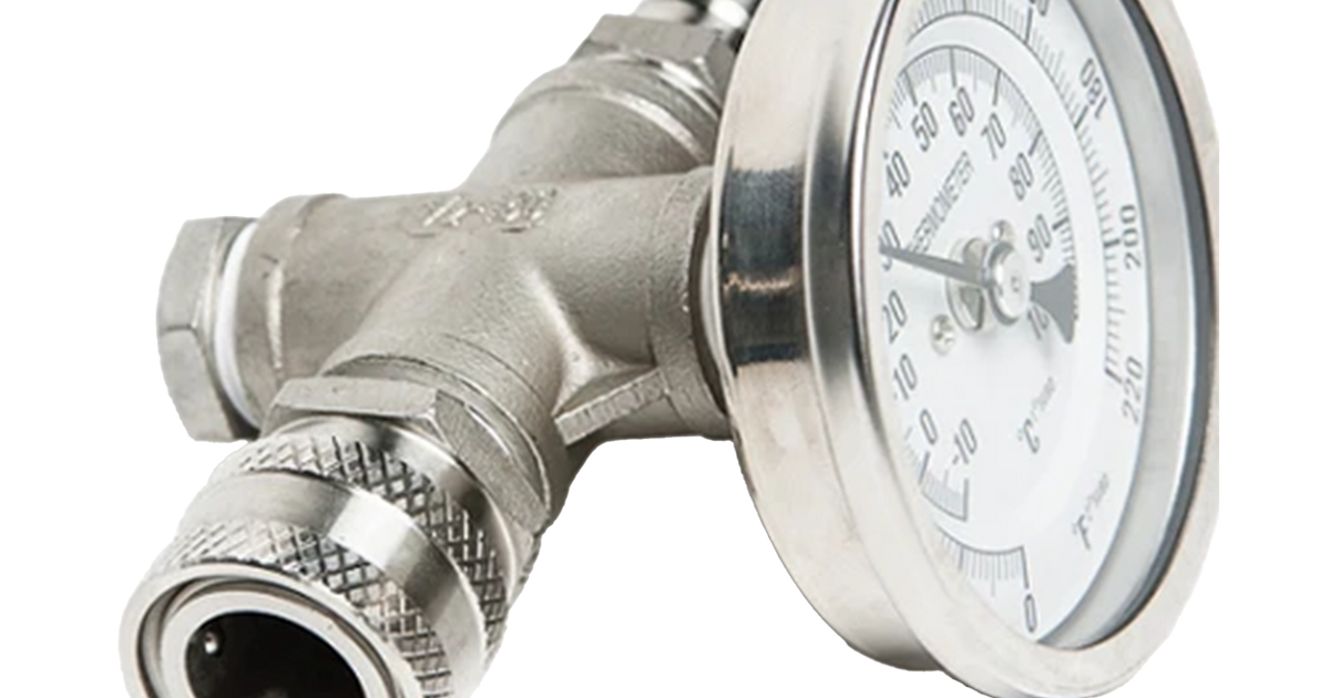 Inline Thermometer With Stainless Steel Quick Disconnects