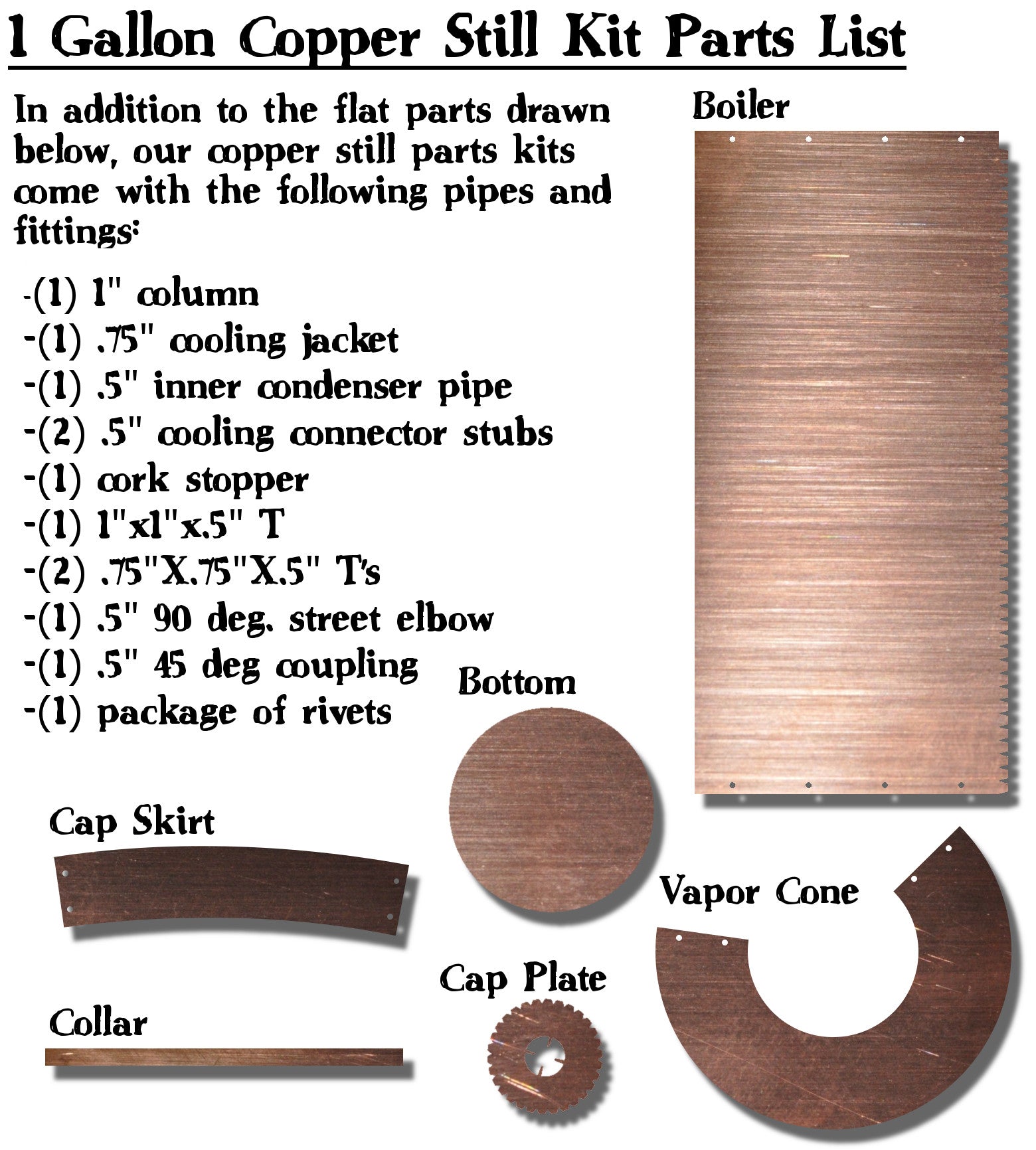 Copper Moonshine Pot Still Kit, 1 Gallon - Clawhammer Supply