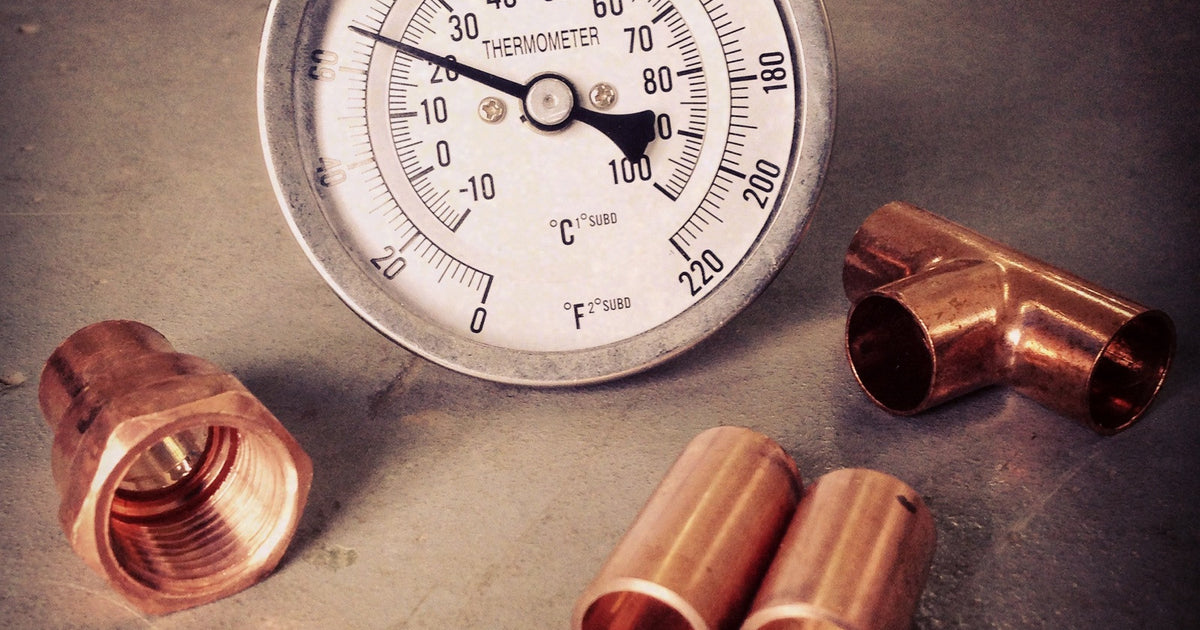 Stainless Steel Thermometer & Copper Fitting Combo